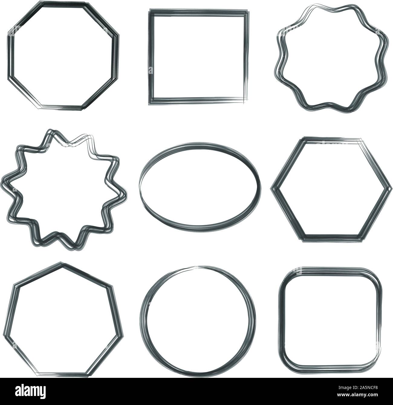 line shape of text box frame set Stock Vector Image & Art - Alamy