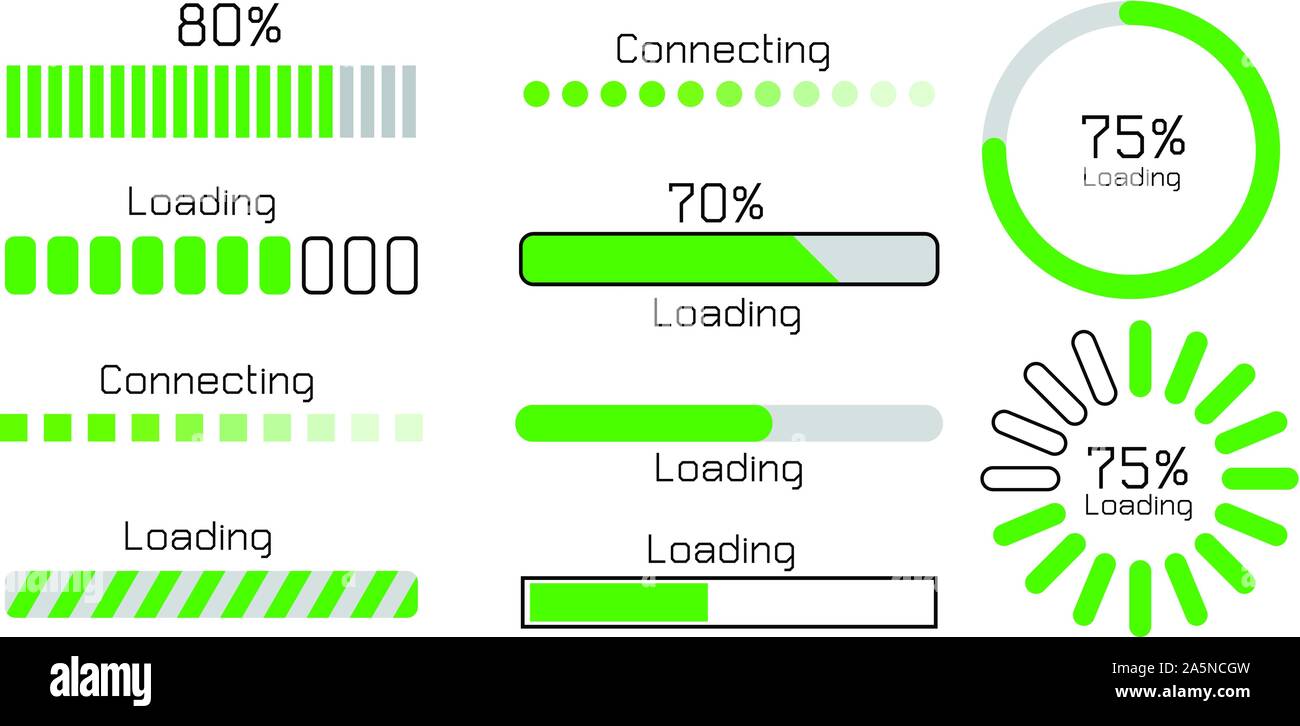 green loading and connecting sign icon set Stock Vector Image & Art - Alamy