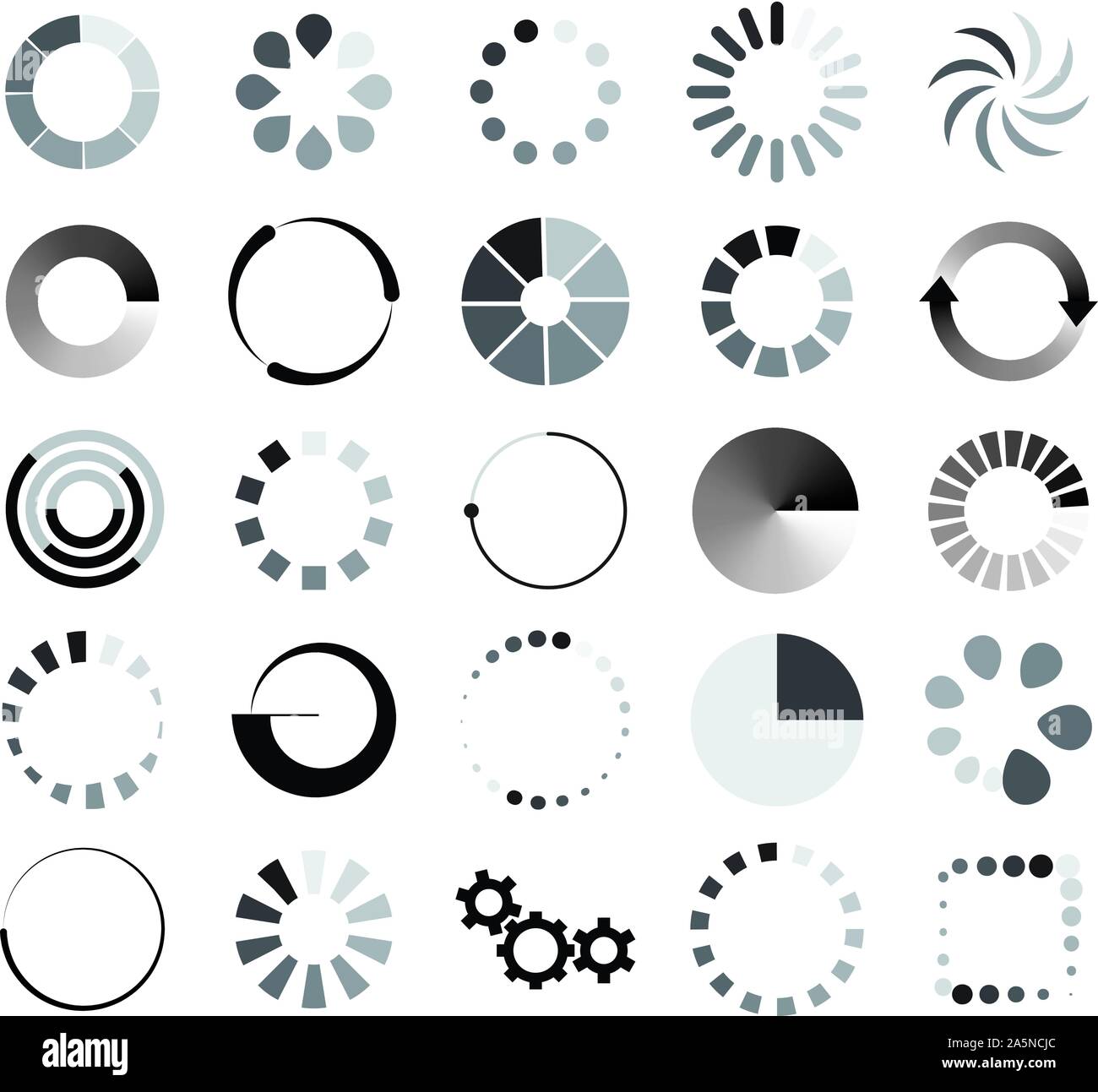 loading sign icon set for internet upload and download symbol Stock ...