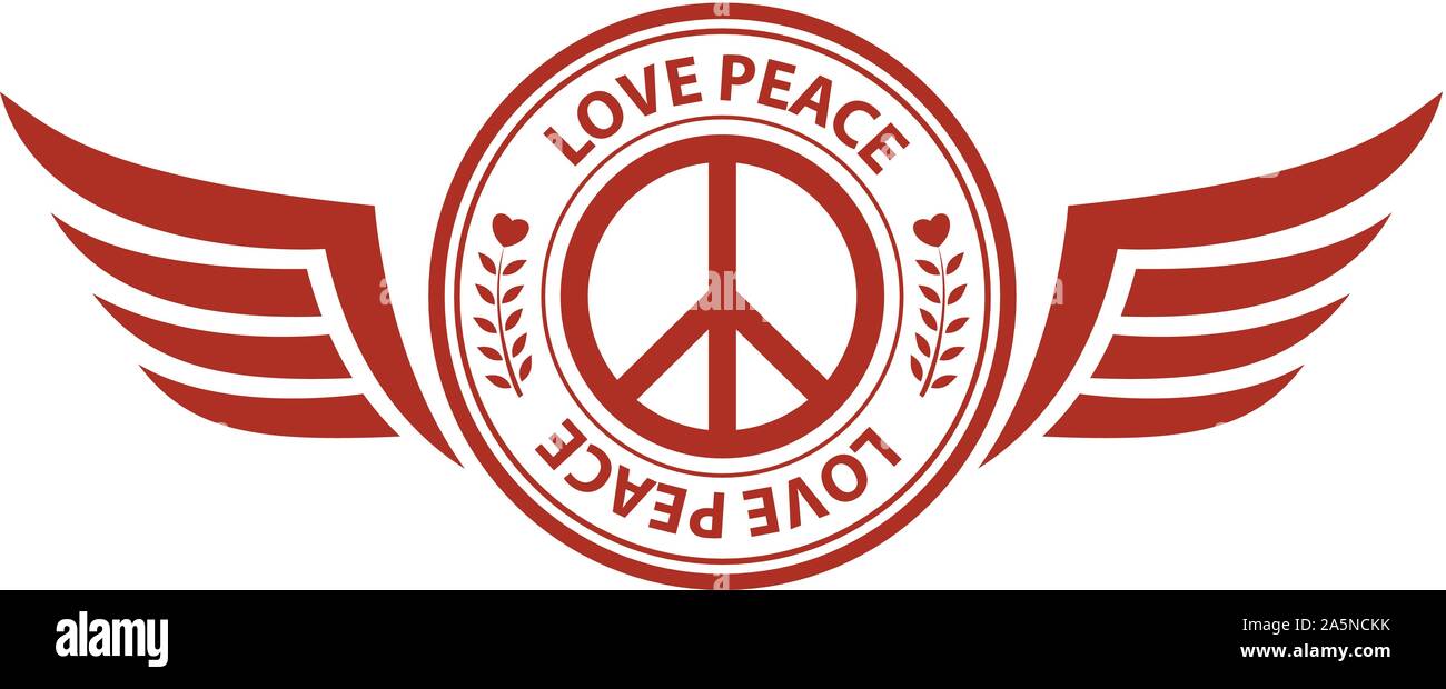 love peace label banner stamp sign, vector vintage style, illustration ...