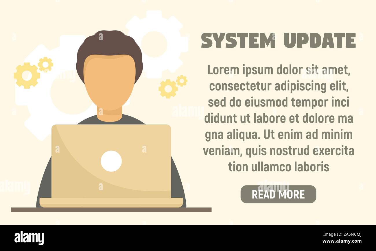 Last system update concept banner. Flat illustration of last system ...