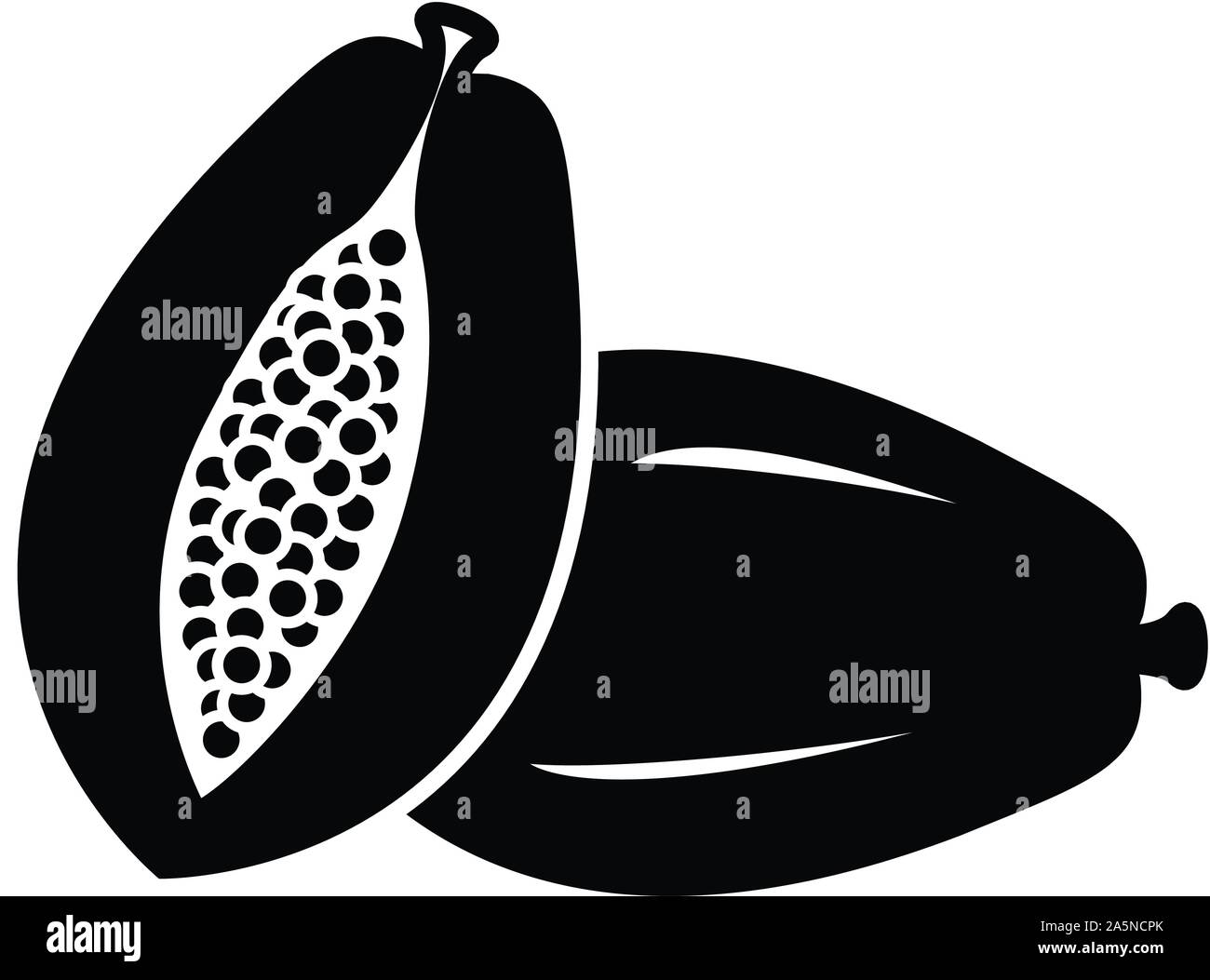 papaya icon sign, silhouette vector on white background Stock Vector ...