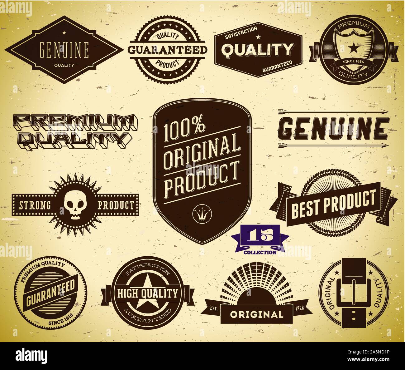 Vintage labels. Collection 15 Stock Vector Image & Art - Alamy