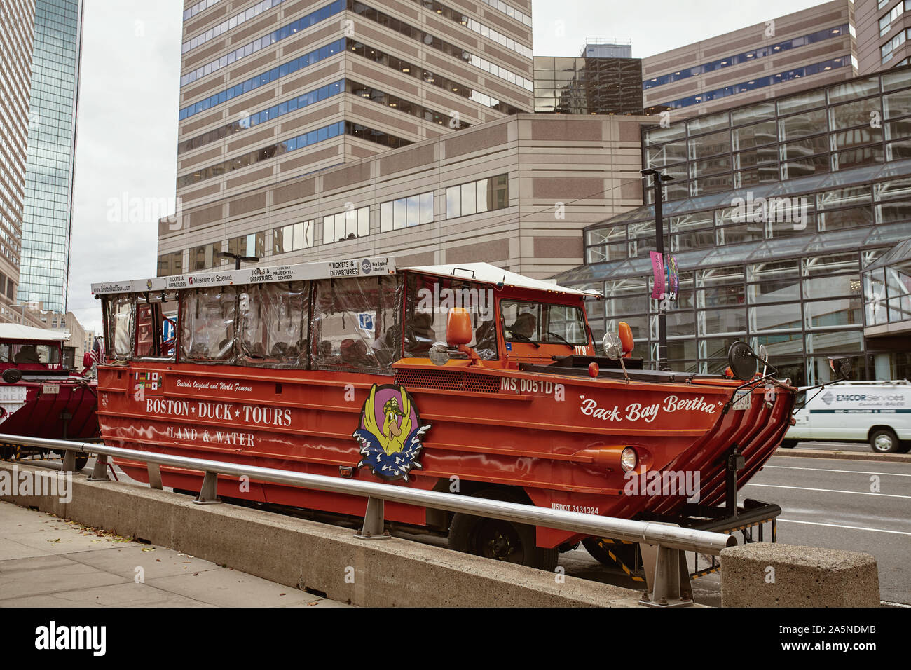 Boston, Massachusetts - October 3rd, 2019: Boston Duck Tour boat near ...