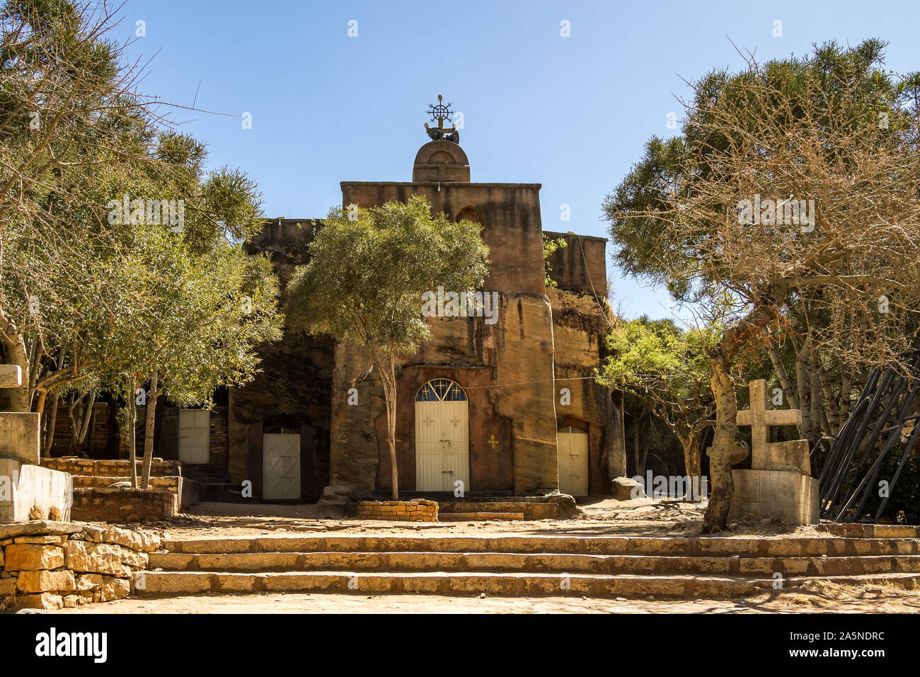 The rocky church of Wukro Cherkos in Ethiopia Stock Photo - Alamy