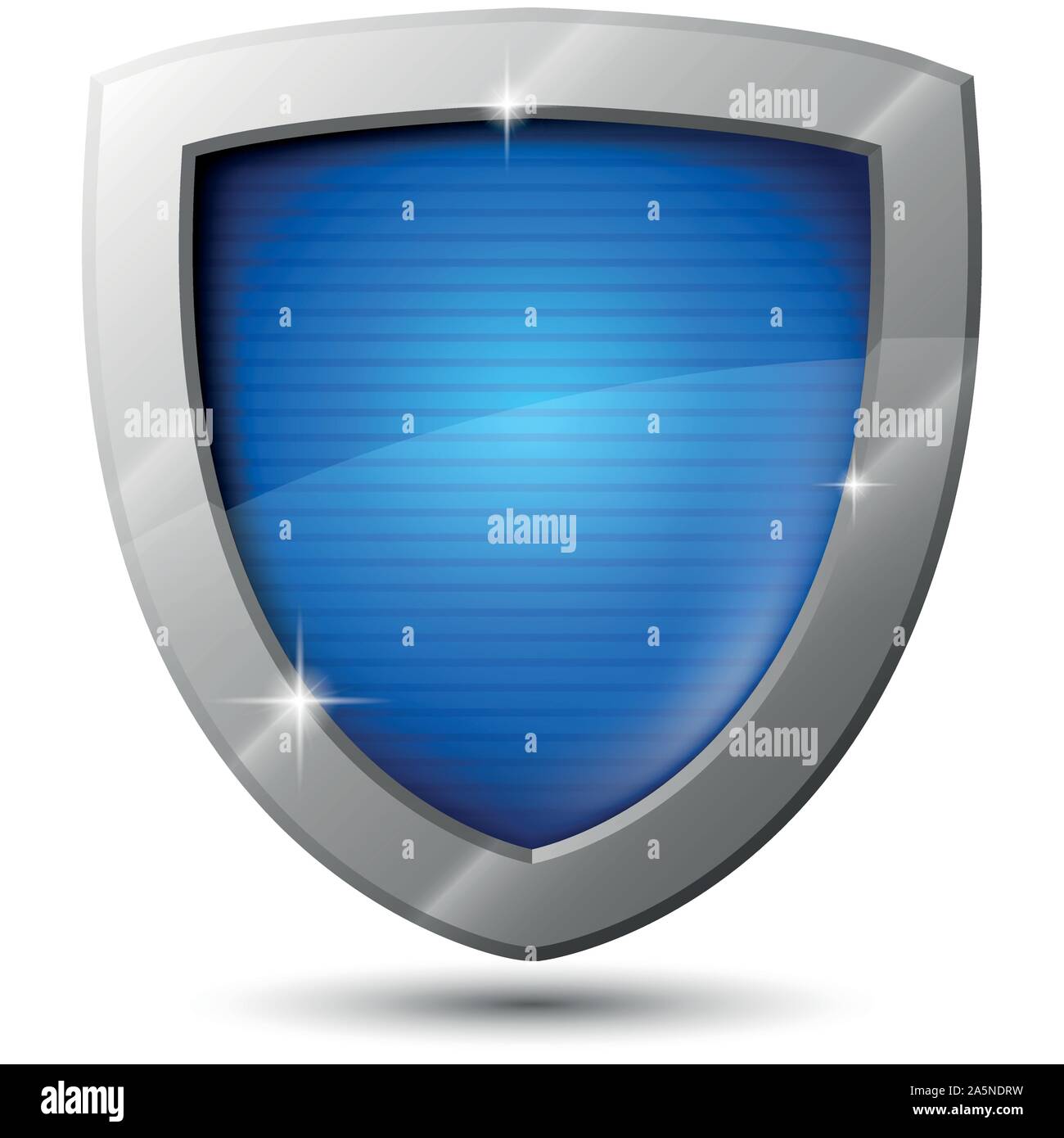Blue vector metal shield with sparkles Stock Vector Image & Art - Alamy