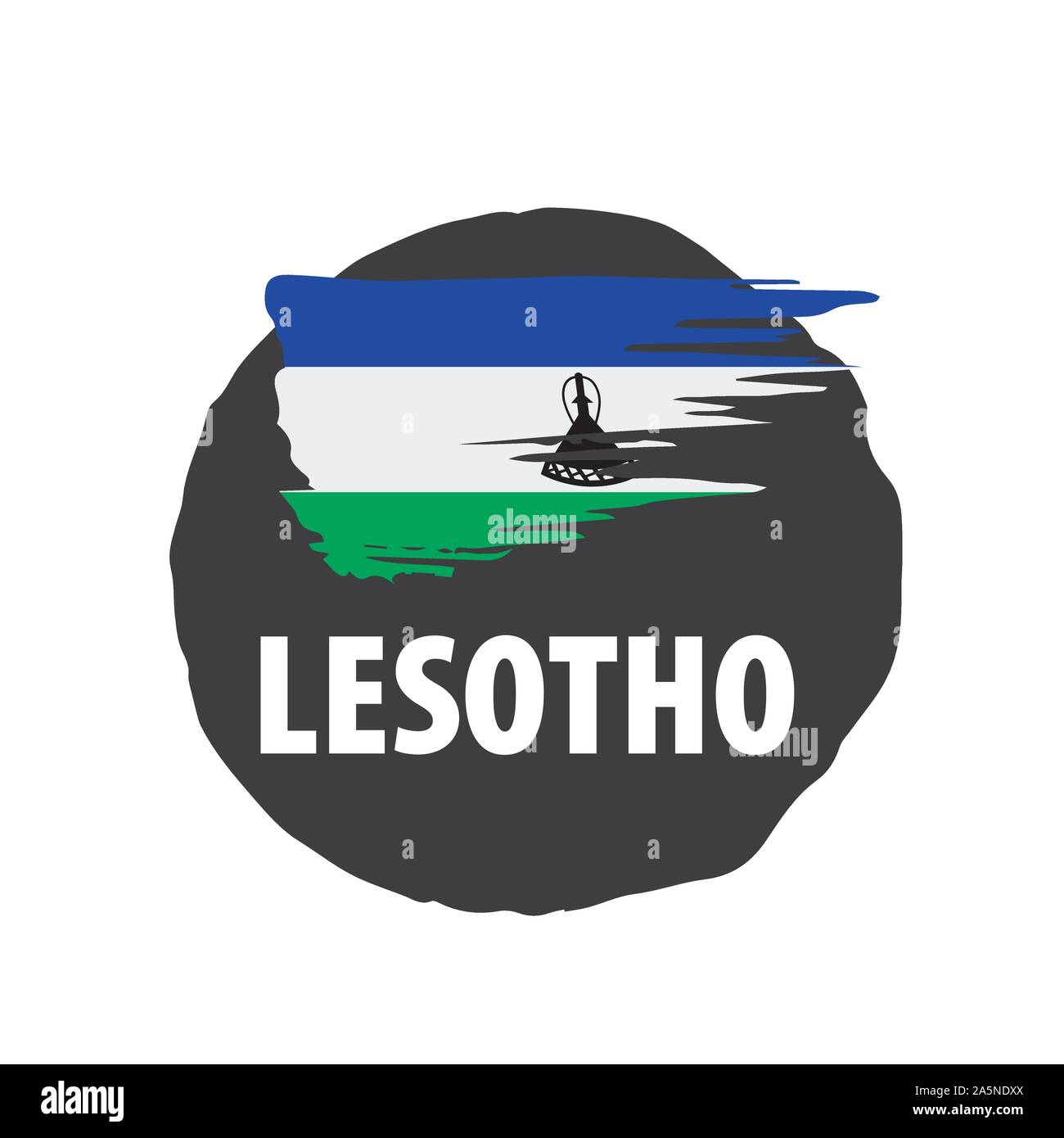 Lesotho flag, vector illustration on a white background Stock Vector ...