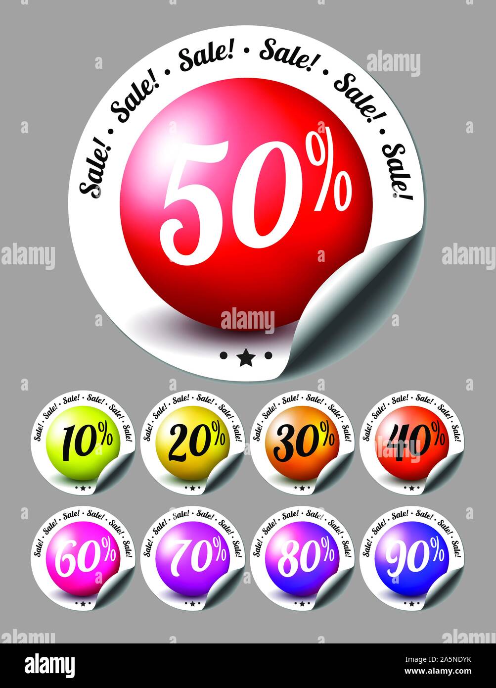 Sale stickers with percents Stock Vector Image & Art - Alamy