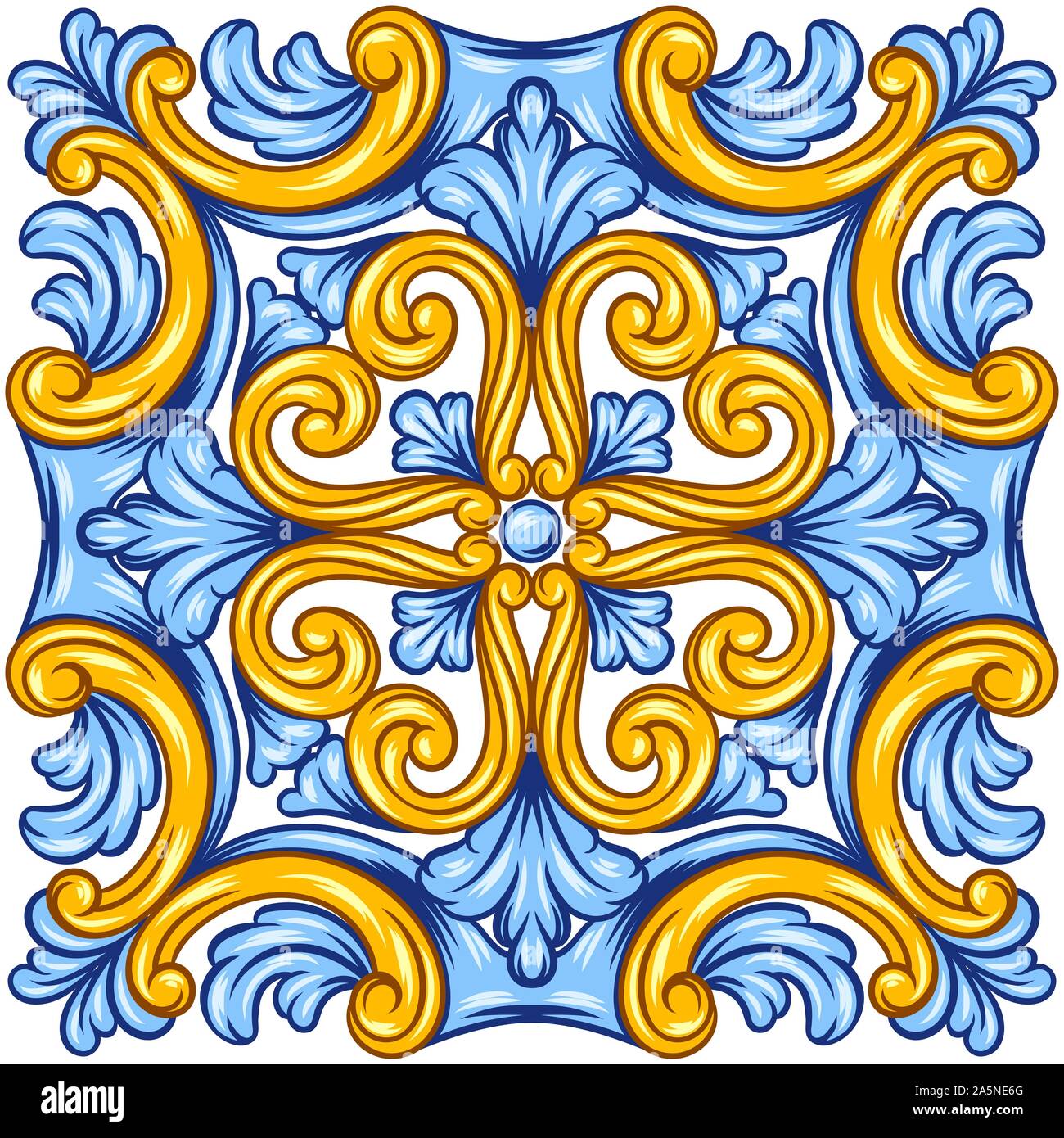Portuguese azulejo ceramic tile pattern Stock Vector Image & Art - Alamy