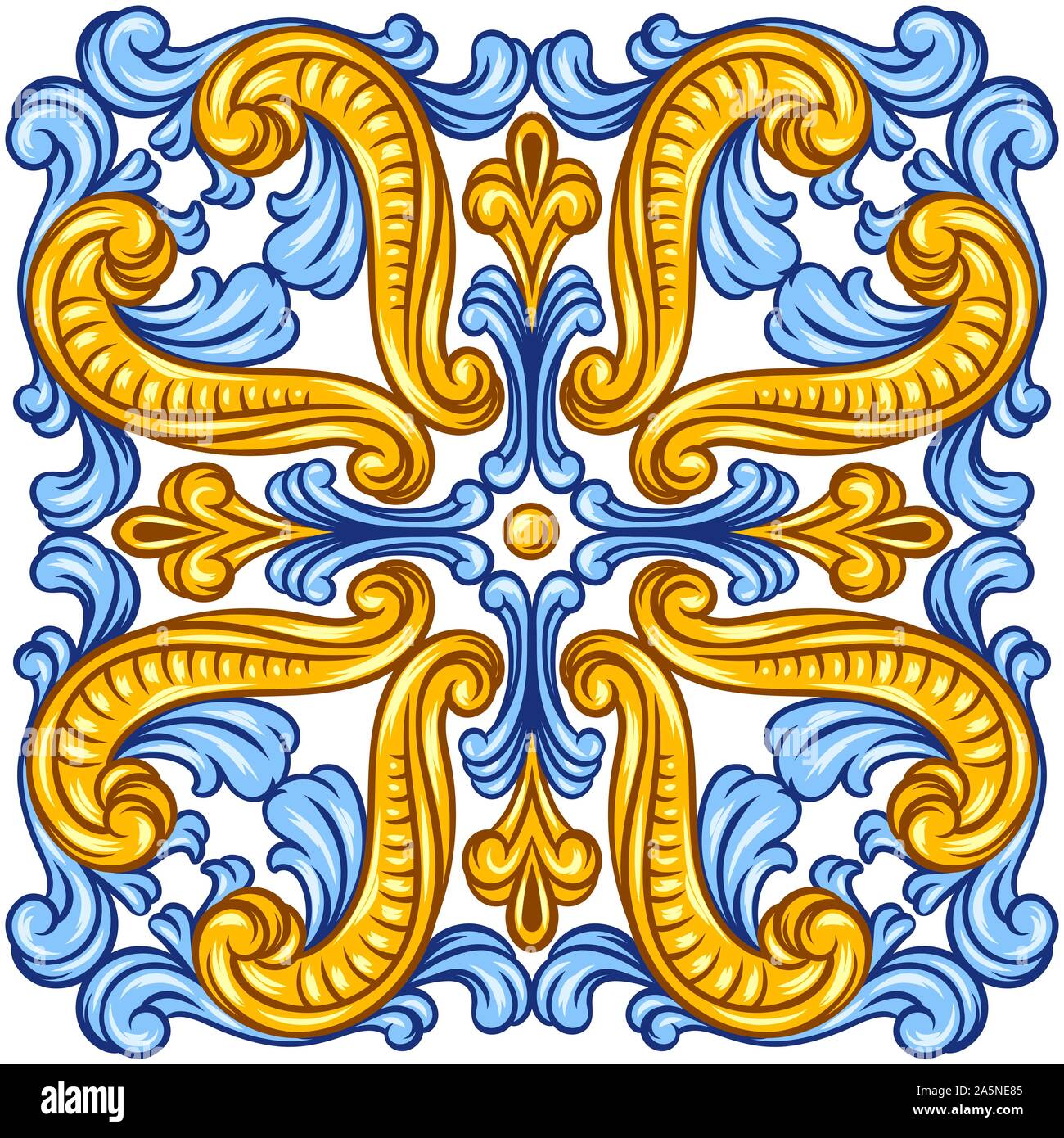 Portuguese azulejo ceramic tile pattern Stock Vector Image & Art - Alamy