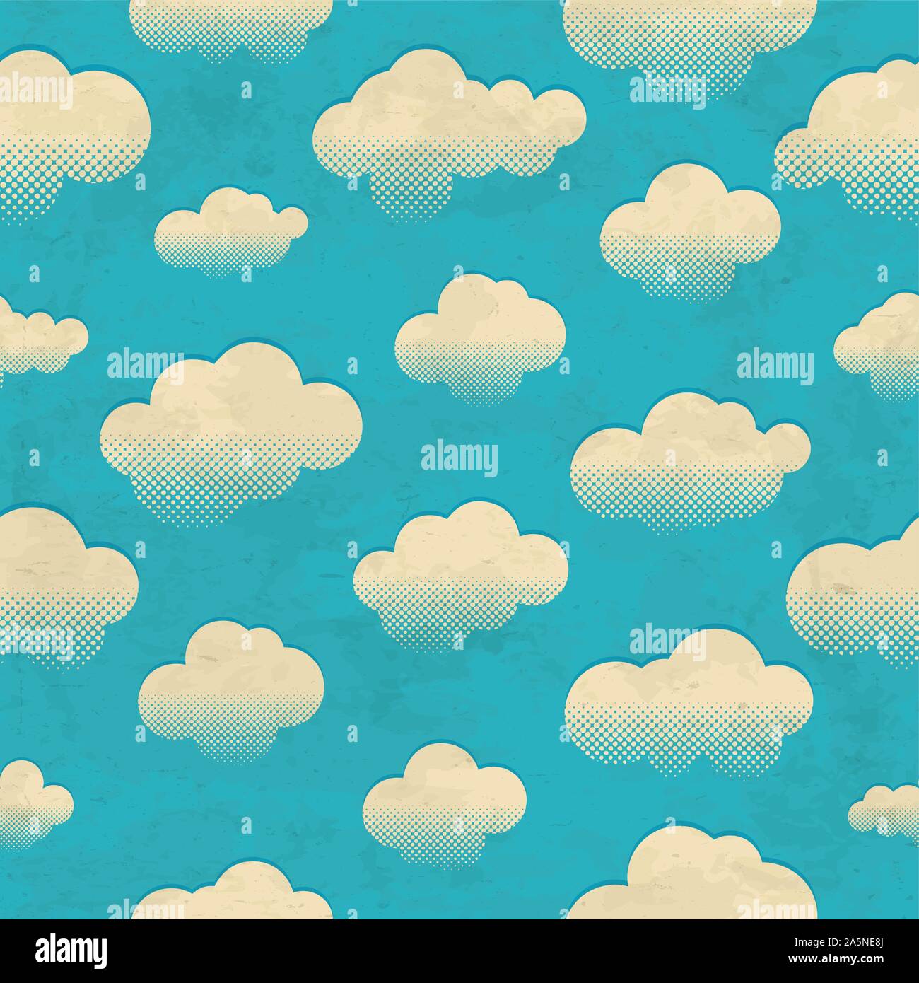 Halftone clouds sky retro hi-res stock photography and images - Alamy