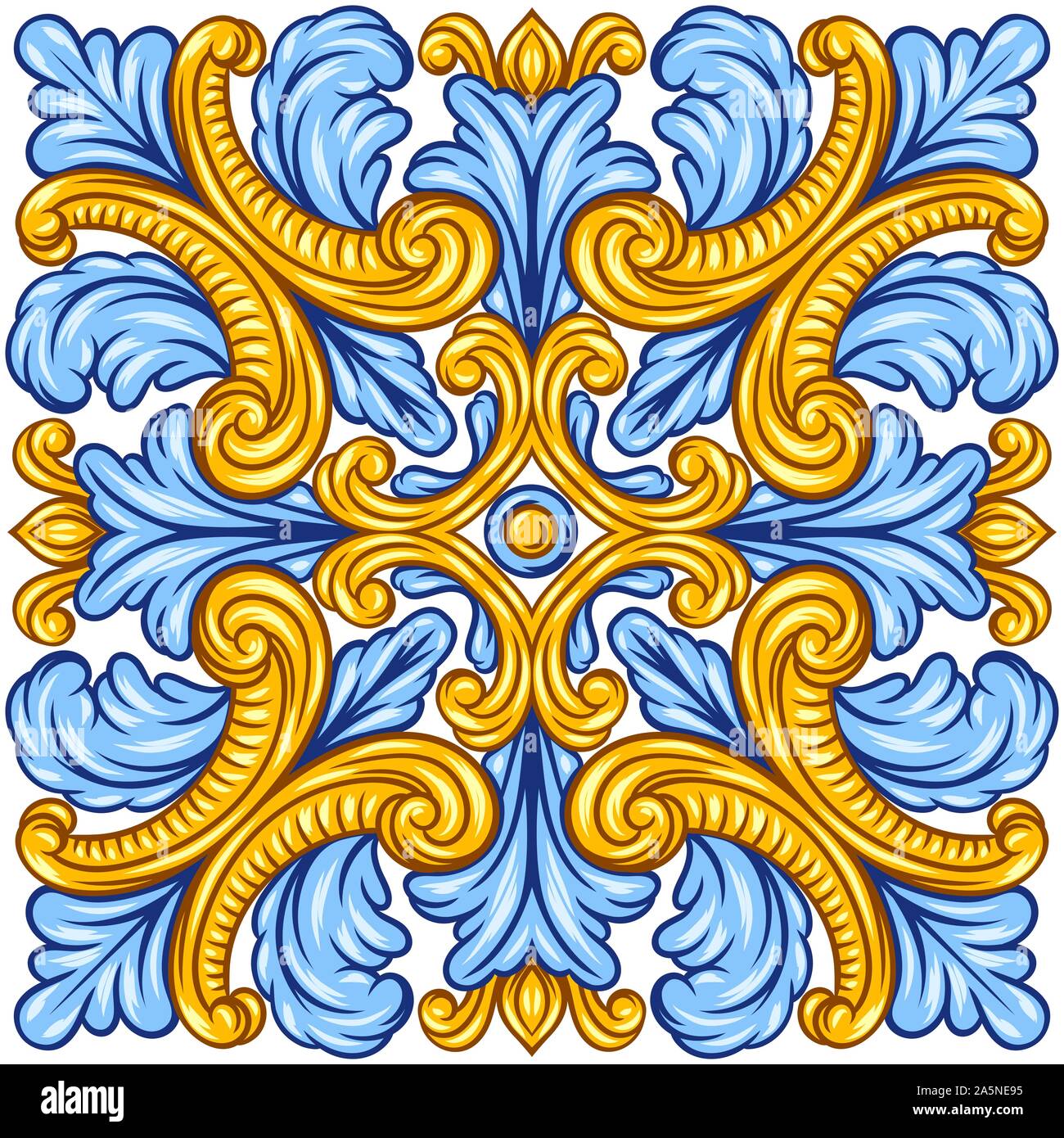 Portuguese azulejo ceramic tile pattern Stock Vector Image & Art - Alamy
