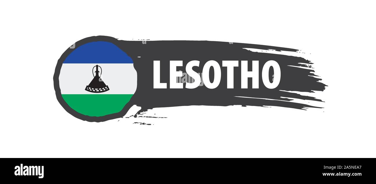 Lesotho flag, vector illustration on a white background Stock Vector ...