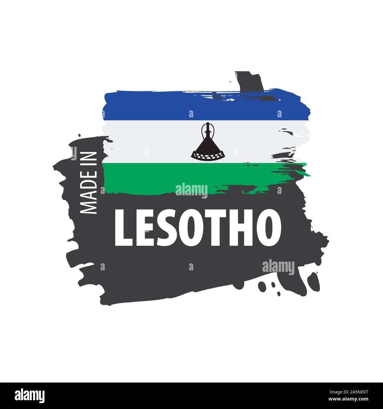 Lesotho flag, vector illustration on a white background Stock Vector ...