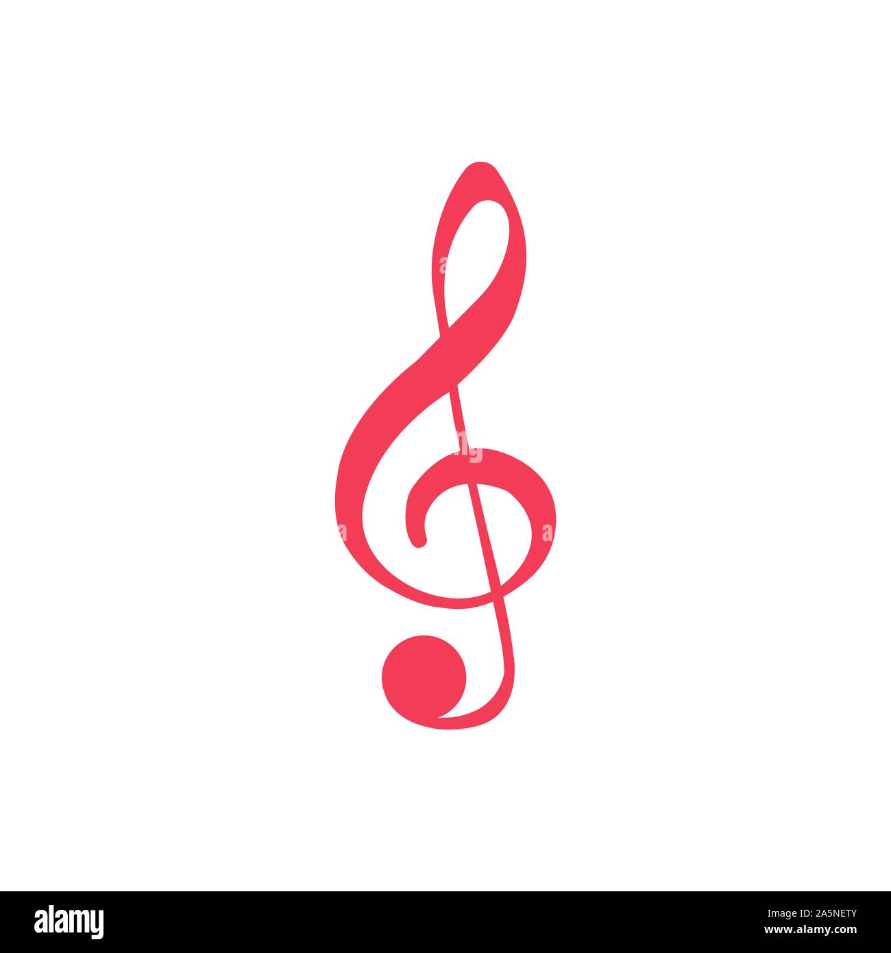 Treble Clef glyph icon, music and instrument, note sign vector graphics ...
