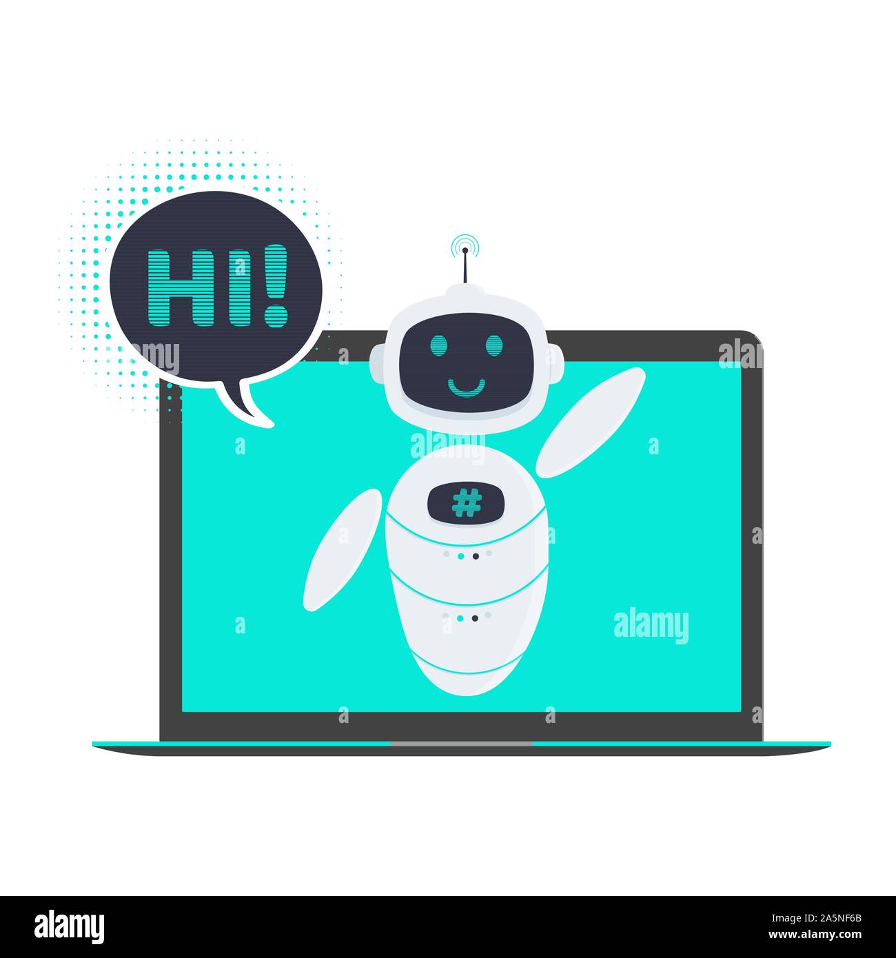 Robot chatbot icon sign flat style design vector illustration isolated ...