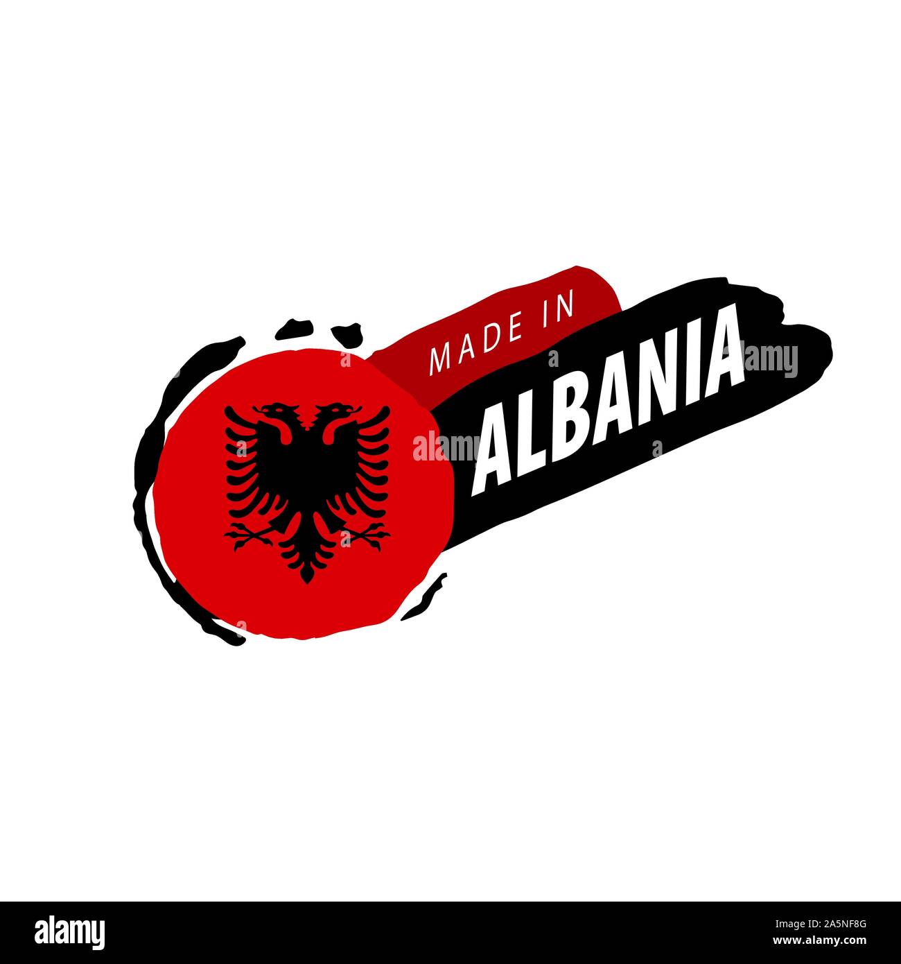 Albania flag, vector illustration on a white background Stock Vector ...