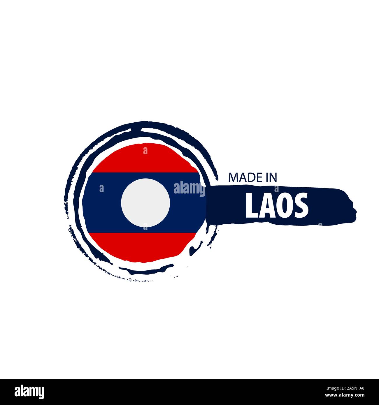 Laos flag, vector illustration on a white background Stock Vector Image ...