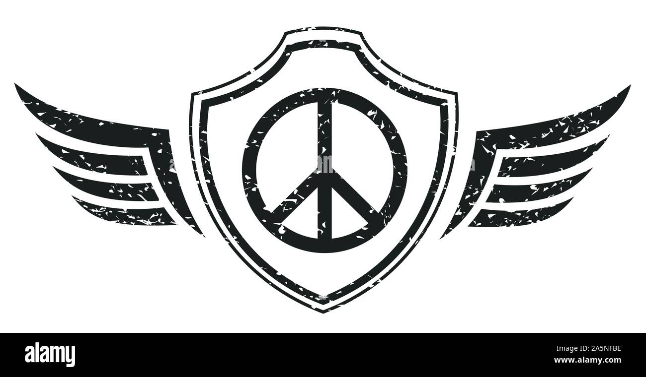 peace wing symbol sign icon, dark vintage style Stock Vector Image ...