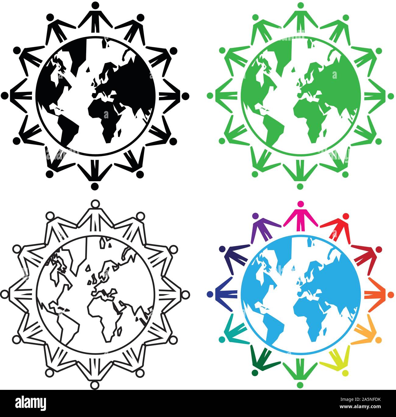 people around the world concept icon set Stock Vector Image & Art - Alamy