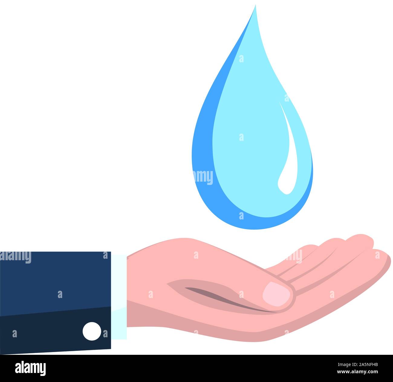 hand hold water drop, save water concept, vector illustration Stock ...