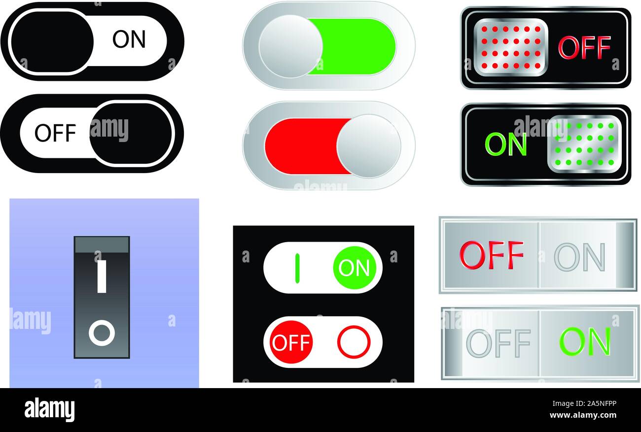 power switch sign icon set, on and off button Stock Vector Image & Art ...