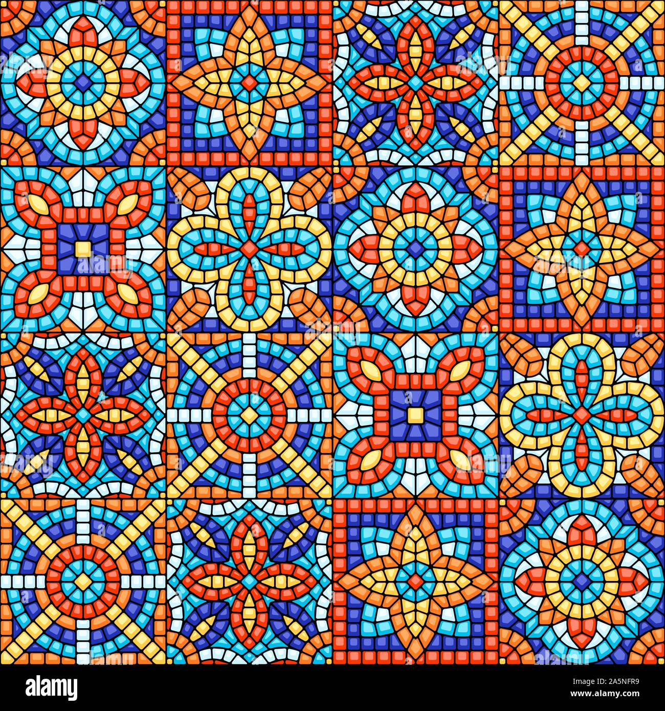 Ancient mosaic ceramic tile pattern Stock Vector Image & Art - Alamy