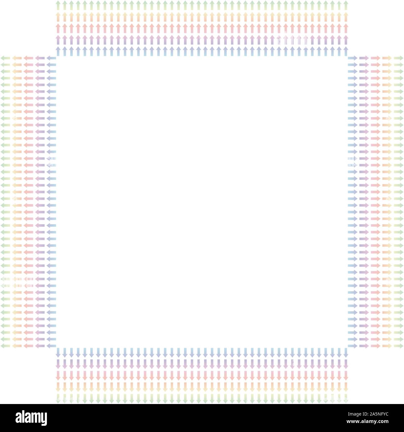 Decorative square frame with arrows. Sketch design symbols. Colorful ...