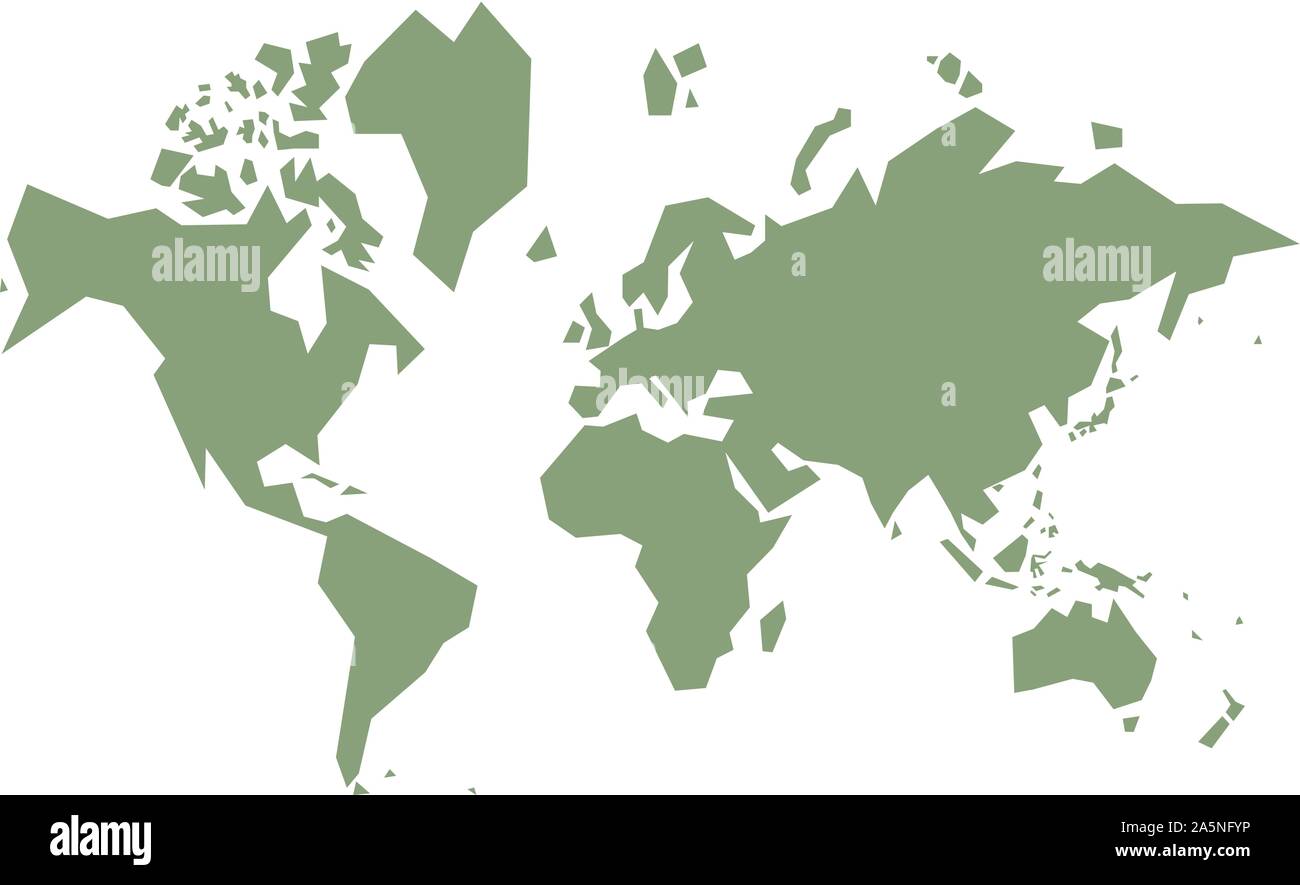 cursory world map, simple , green vintage vector Stock Vector Image ...