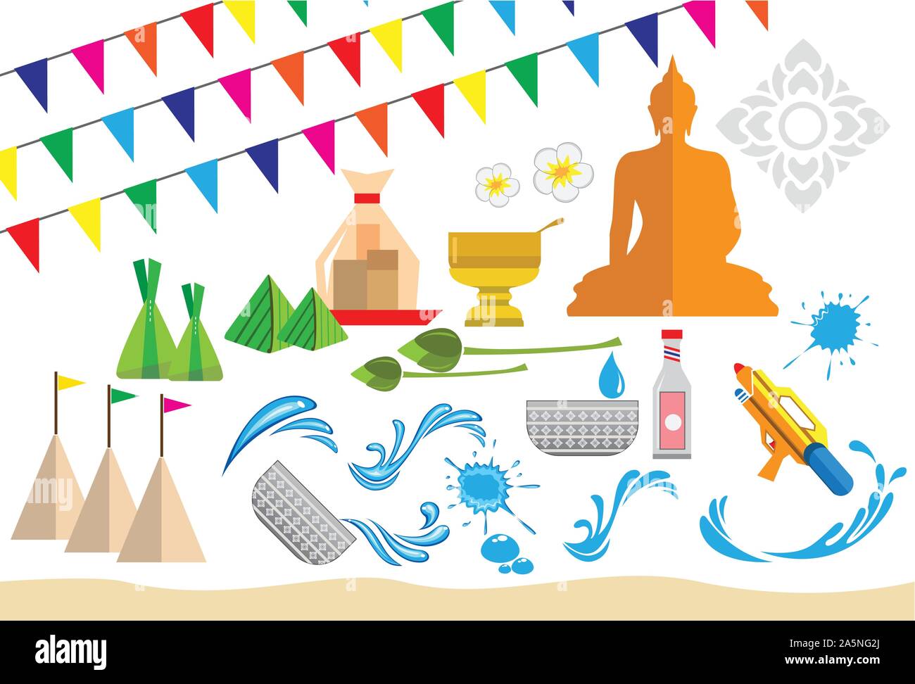 Songkran in thailand Stock Vector Images - Alamy