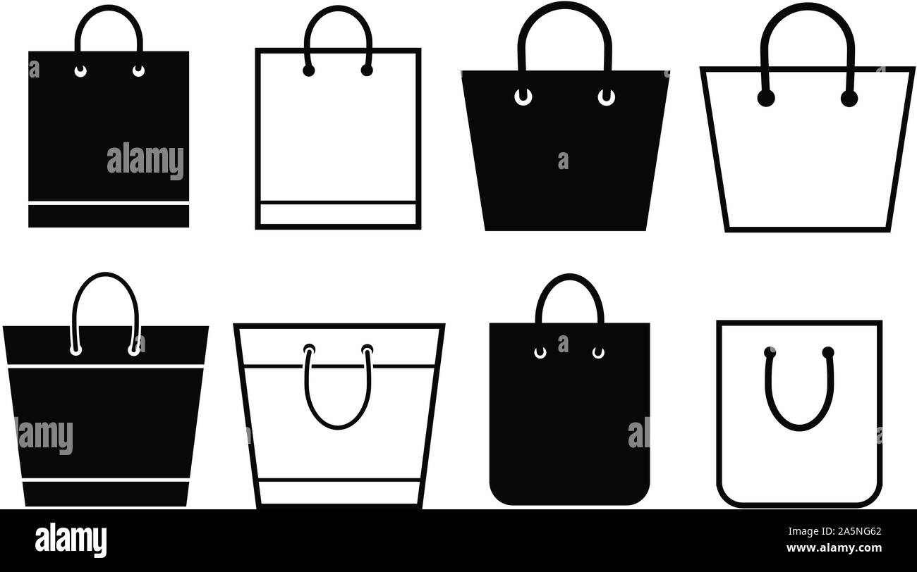 shopping bag icon set, simple style vector Stock Vector Image & Art - Alamy
