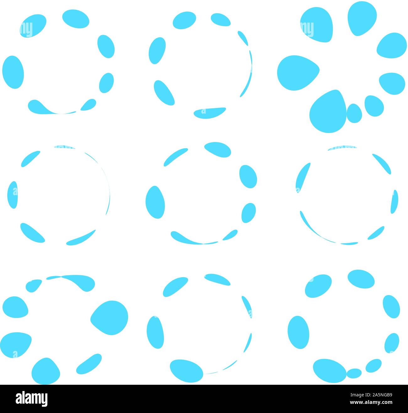 blue water drop loading icon set on white background Stock Vector Image ...