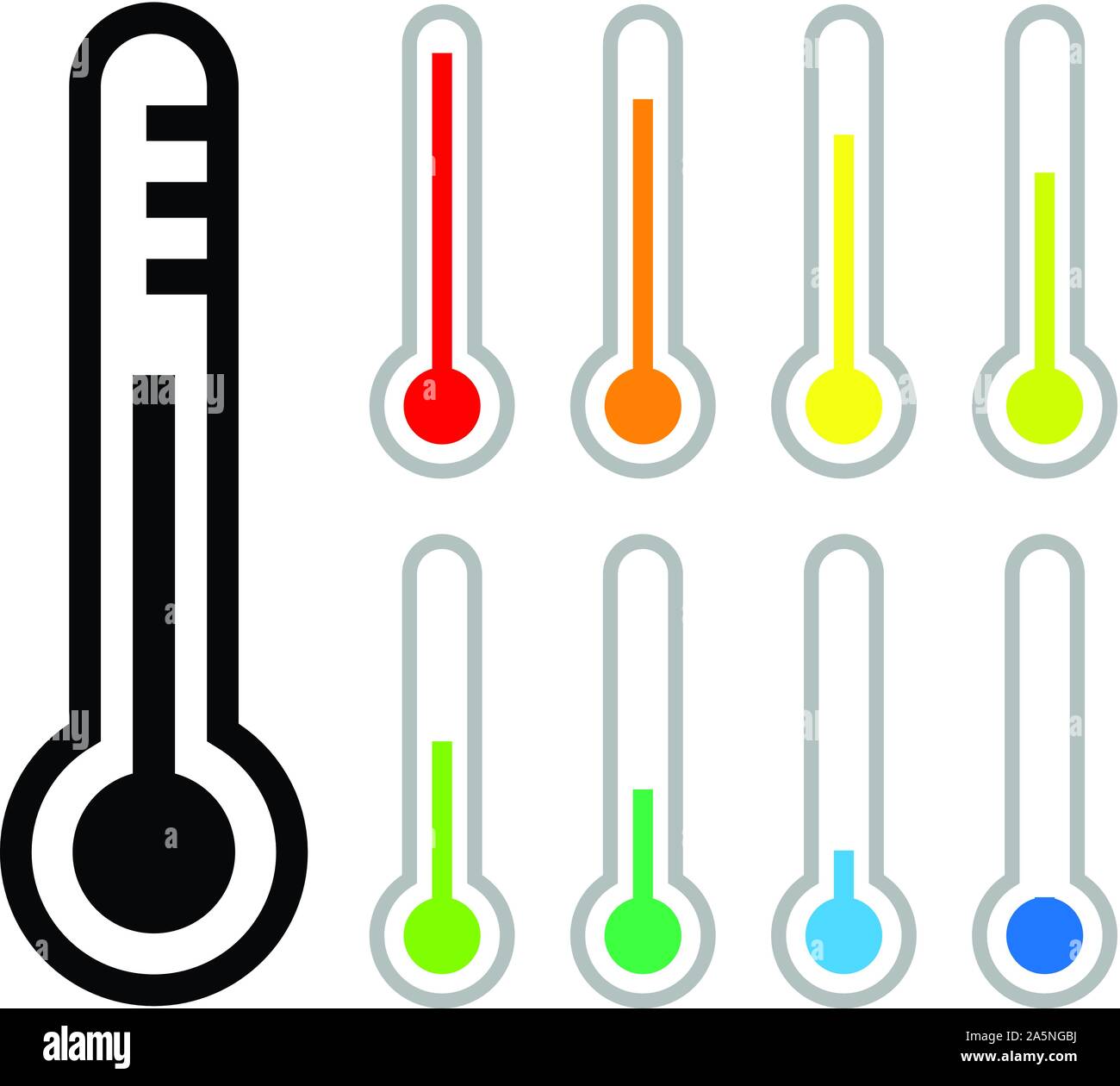 thermometer sign icon set, vector, illustration weather symbol Stock ...