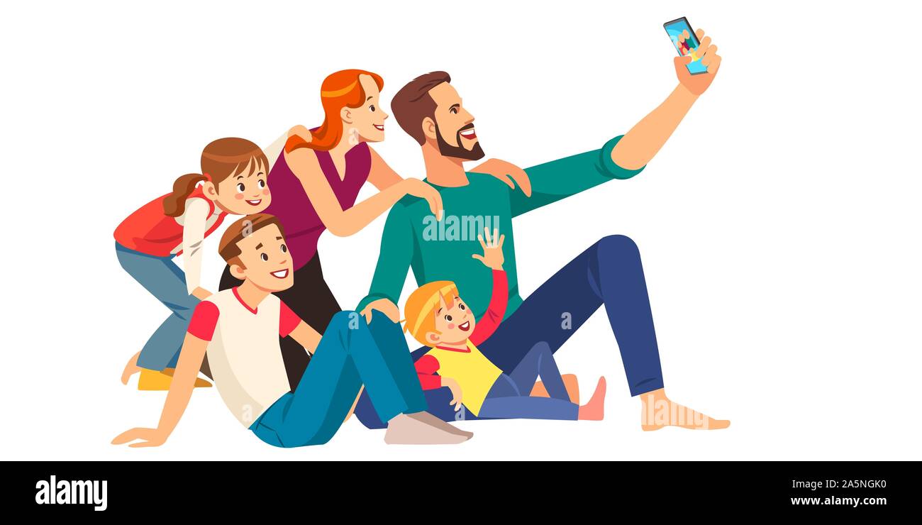 Family, happiness, generation and people concept - happy family making ...