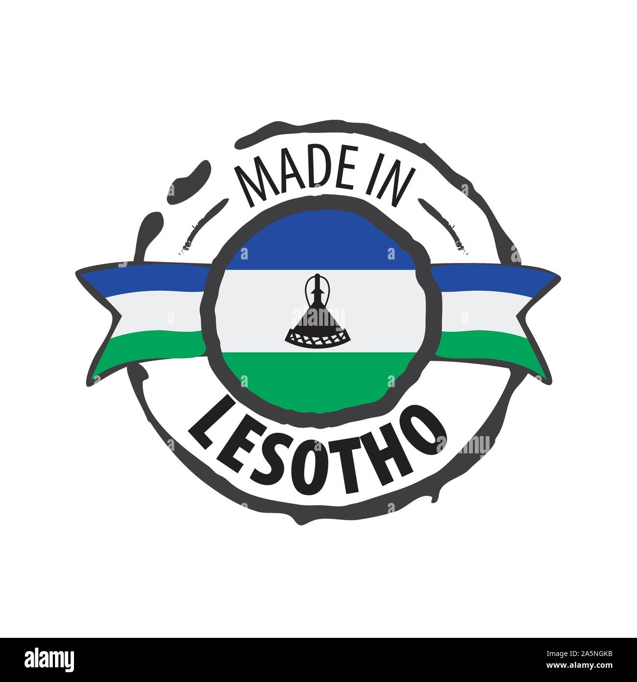 Lesotho flag, vector illustration on a white background Stock Vector ...