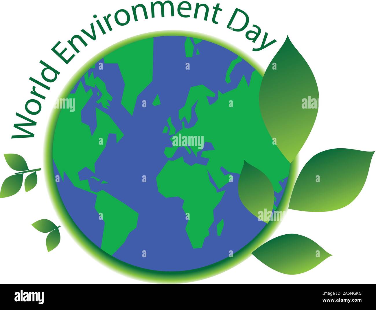 world environment day sign, green world concept Stock Vector Image ...