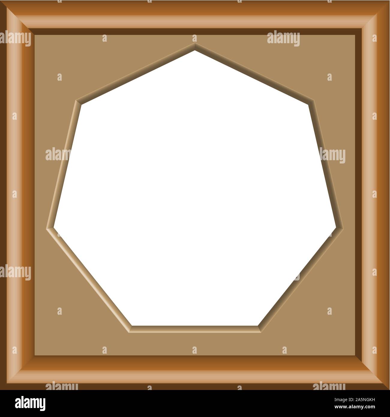 modern style of wooden heptagon frames, illustration decoration Stock ...