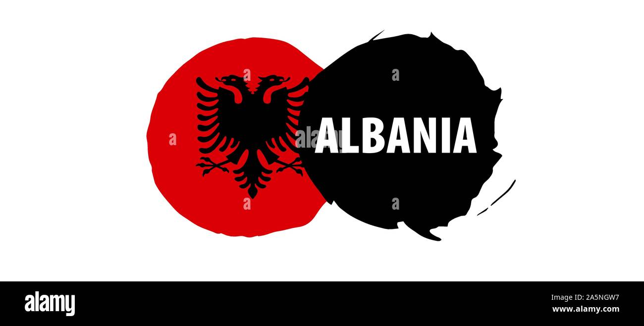 Albania flag, vector illustration on a white background Stock Vector ...