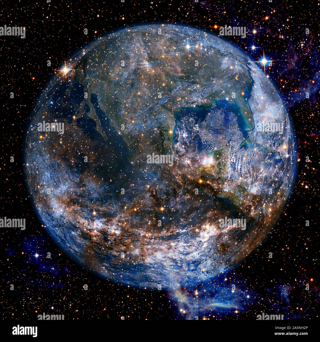 Beautiful view of earth from space. Elements of this image furnished by ...