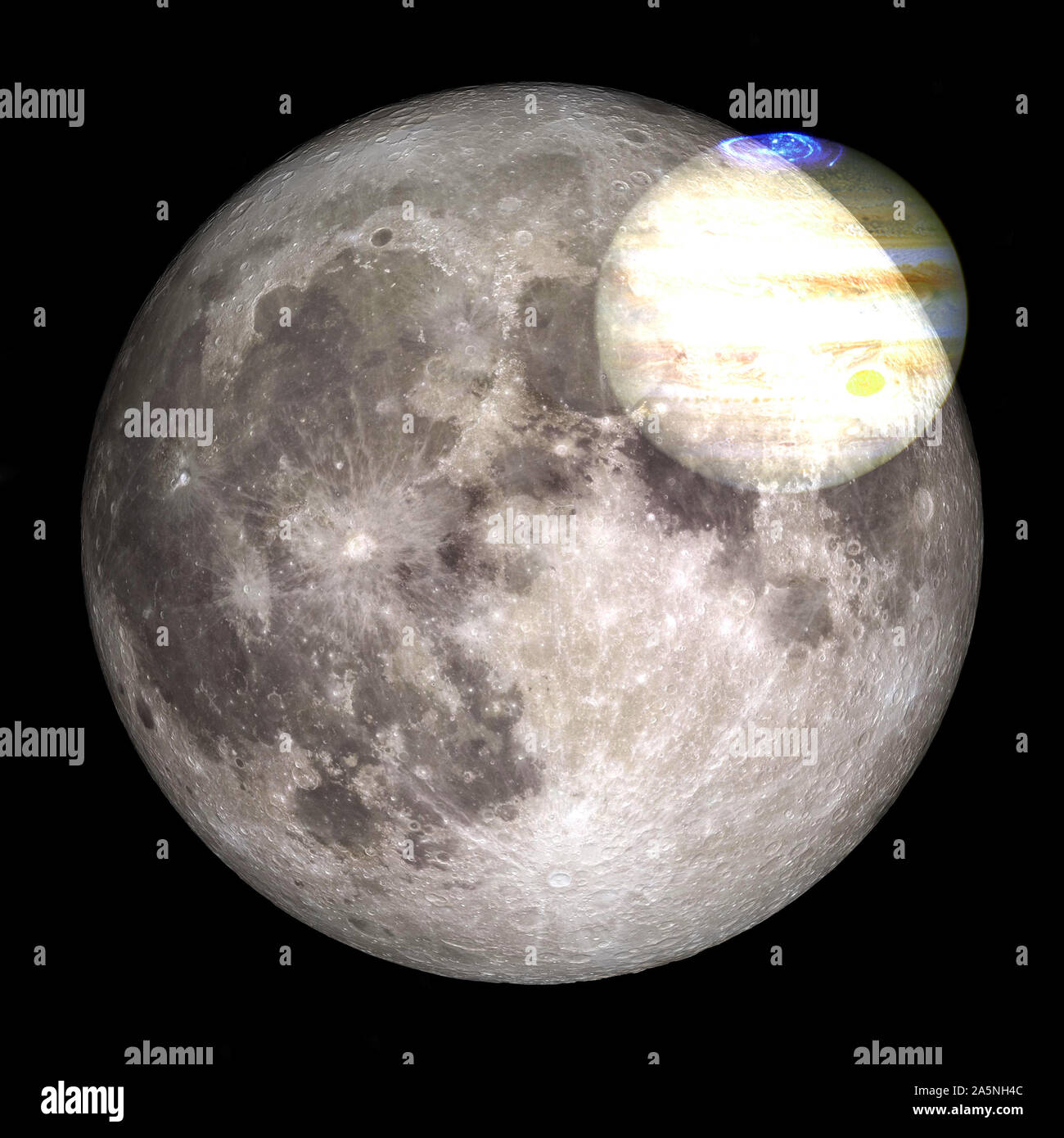 Fantastic view of moon. Solar system. Billions of galaxies in the ...