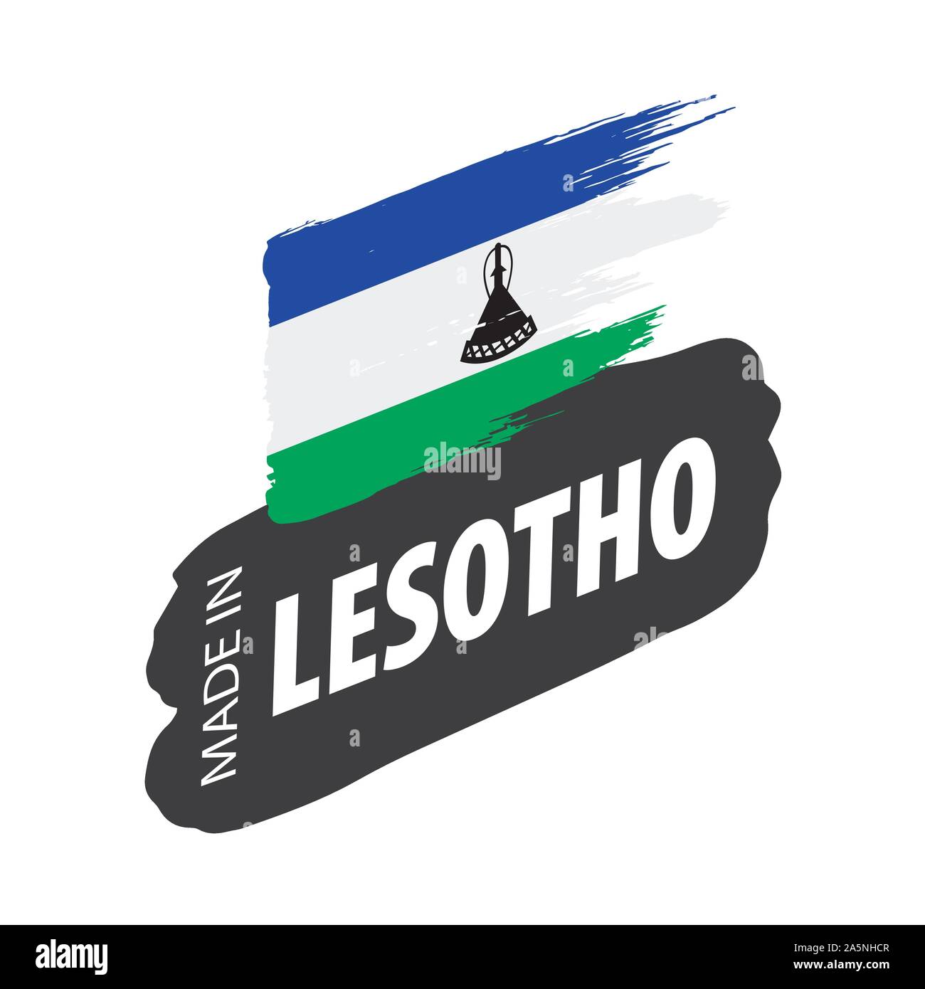 Lesotho flag, vector illustration on a white background Stock Vector ...