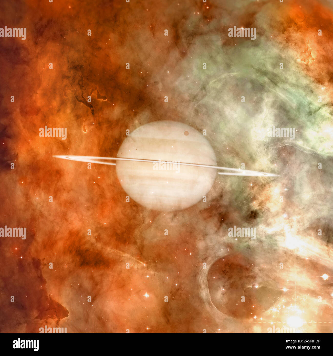 Saturn - planet of the Solar system. Science wallpaper. Elements of ...