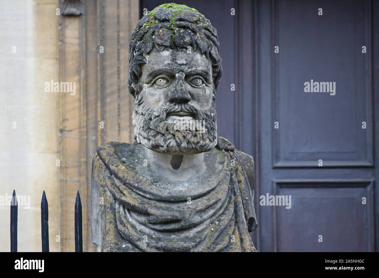 One of the carved emperor or philosopher heads around the perimeter of ...