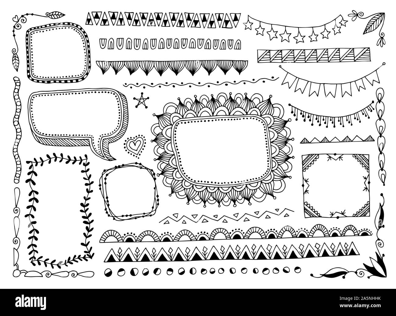 Doodle corner divider hand Stock Vector Images - Alamy