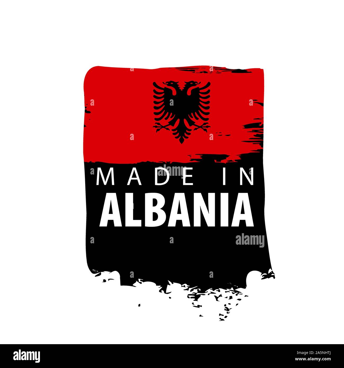 Albania flag, vector illustration on a white background Stock Vector ...