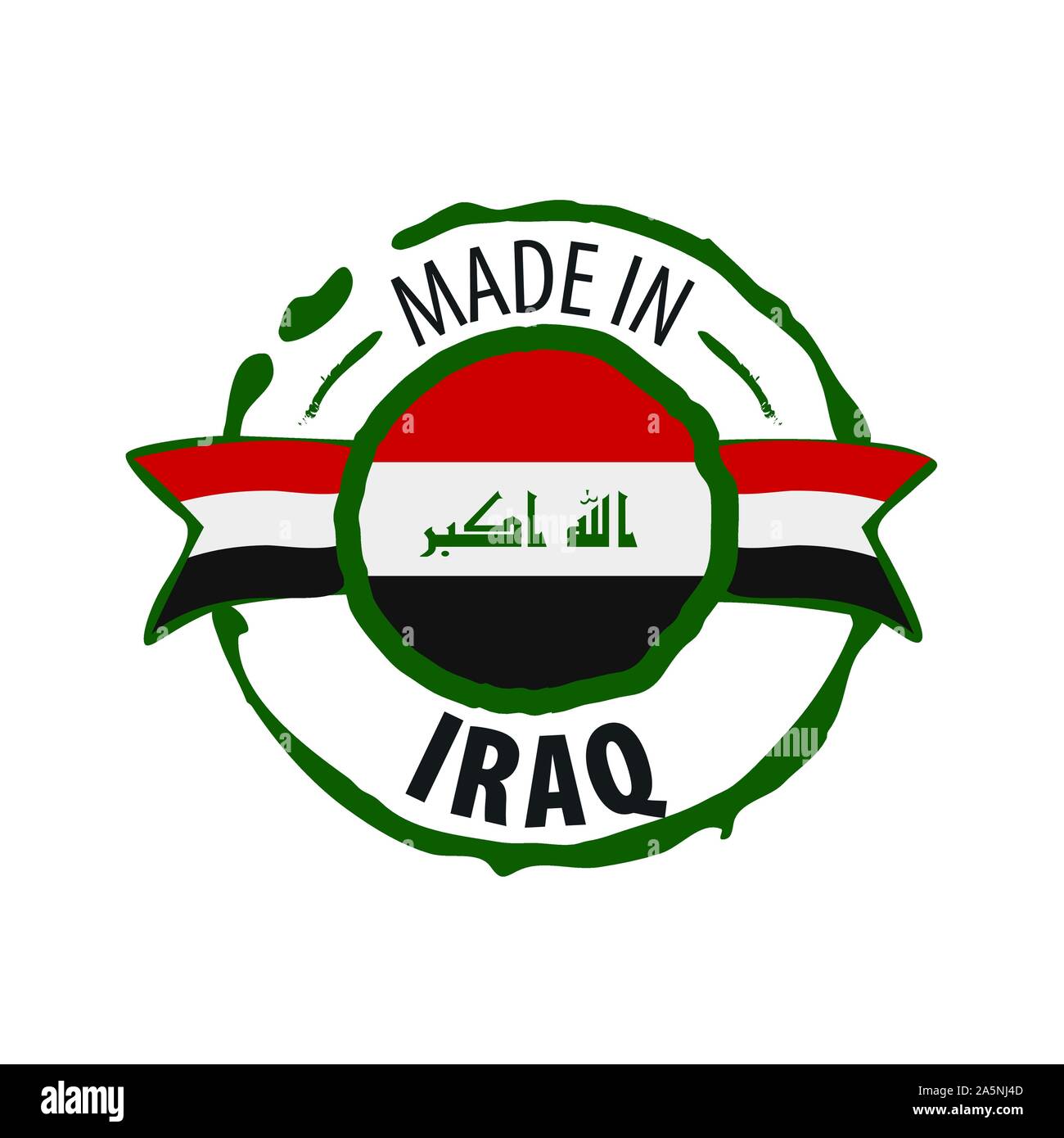 Iraqi flag, vector illustration on a white background Stock Vector ...
