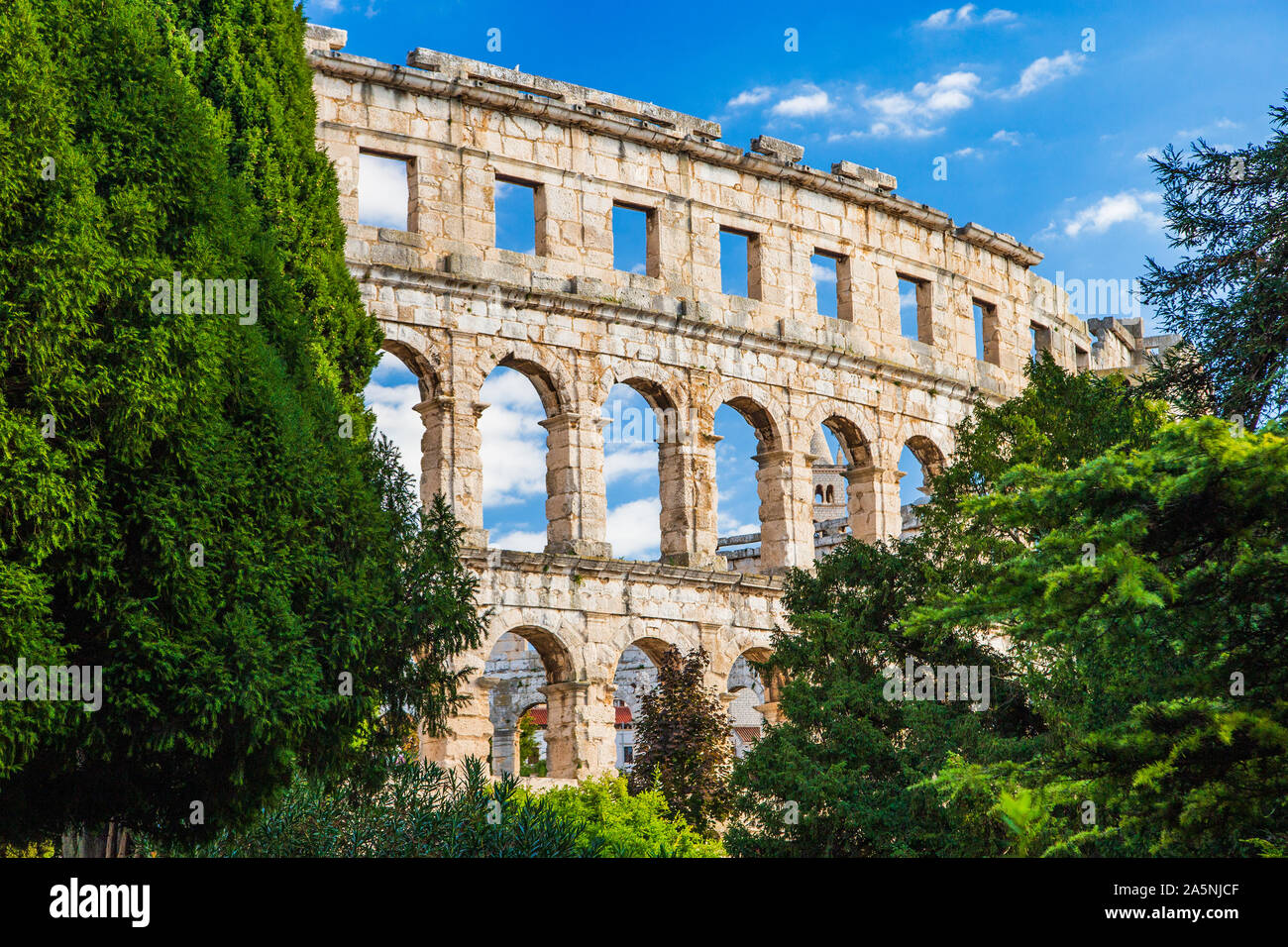 Ancient Roman Arena in Pula, Istria, Croatia, historic amphitheater ...