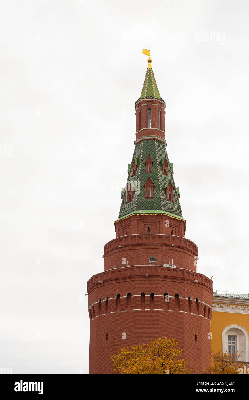 12-10-2019, Moscow, Russia. Big Arsenal Corner Tower of the Moscow ...