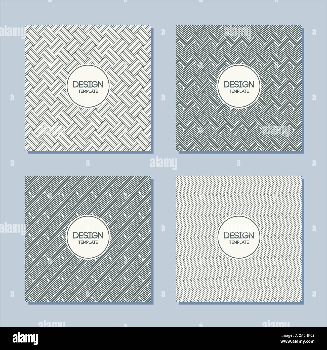Set of 4 creative covers. Abstract geometric seamless patterns ...