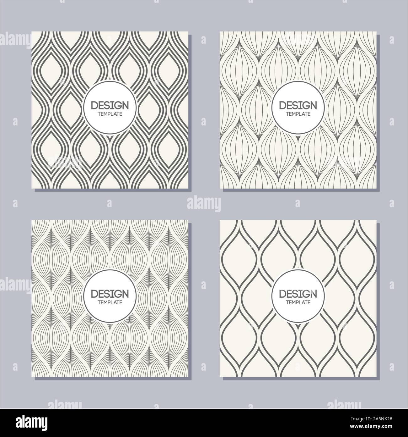 Set of 4 creative covers. Abstract geometric seamless patterns ...
